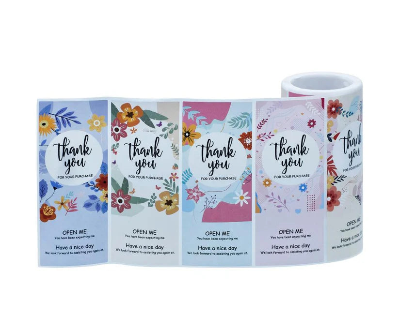 Thank You Sticker Roll for Small Business– 40x100MM – 150 Stickers – K ...